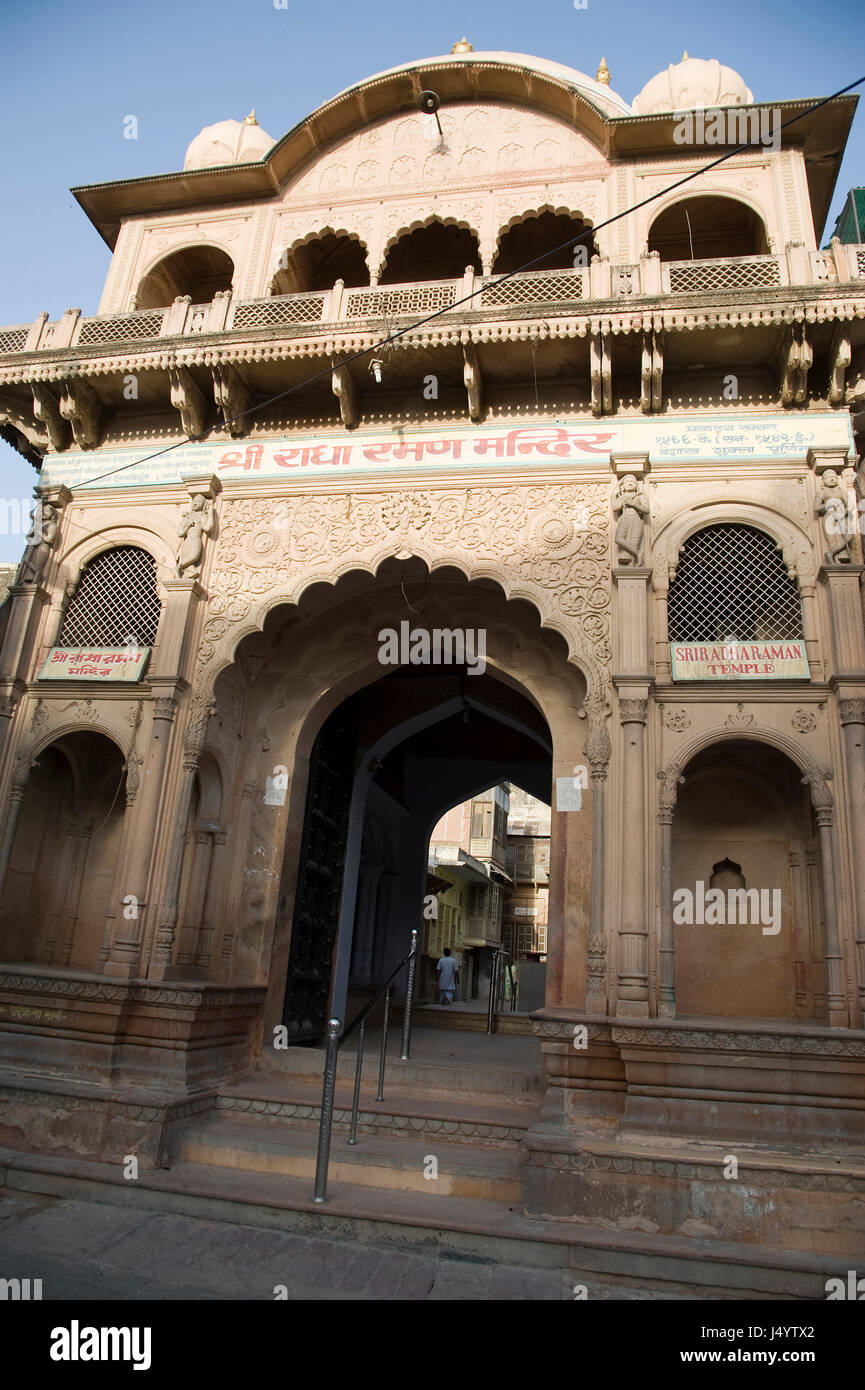 Radha raman mandir, vrindavan, uttar pradesh, india, asia Stock Photo ...