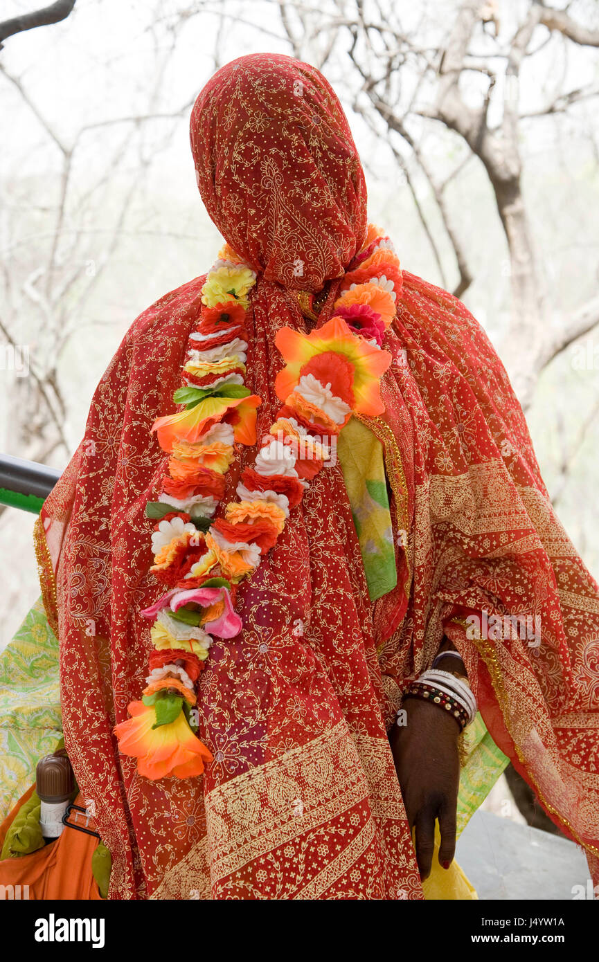 Indian bride shri kushal bihari ji, barsana, uttar pradesh, india, asia ...