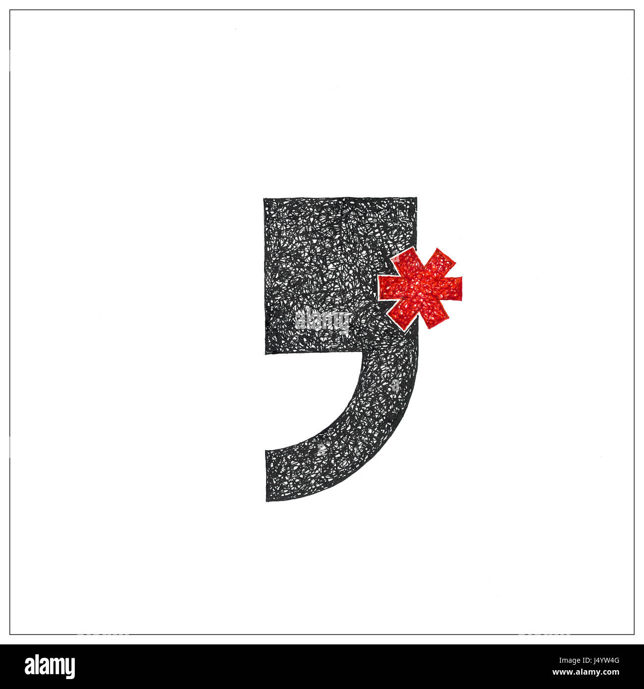 Illustration commascapes drawing showing of girl Stock Photo - Alamy