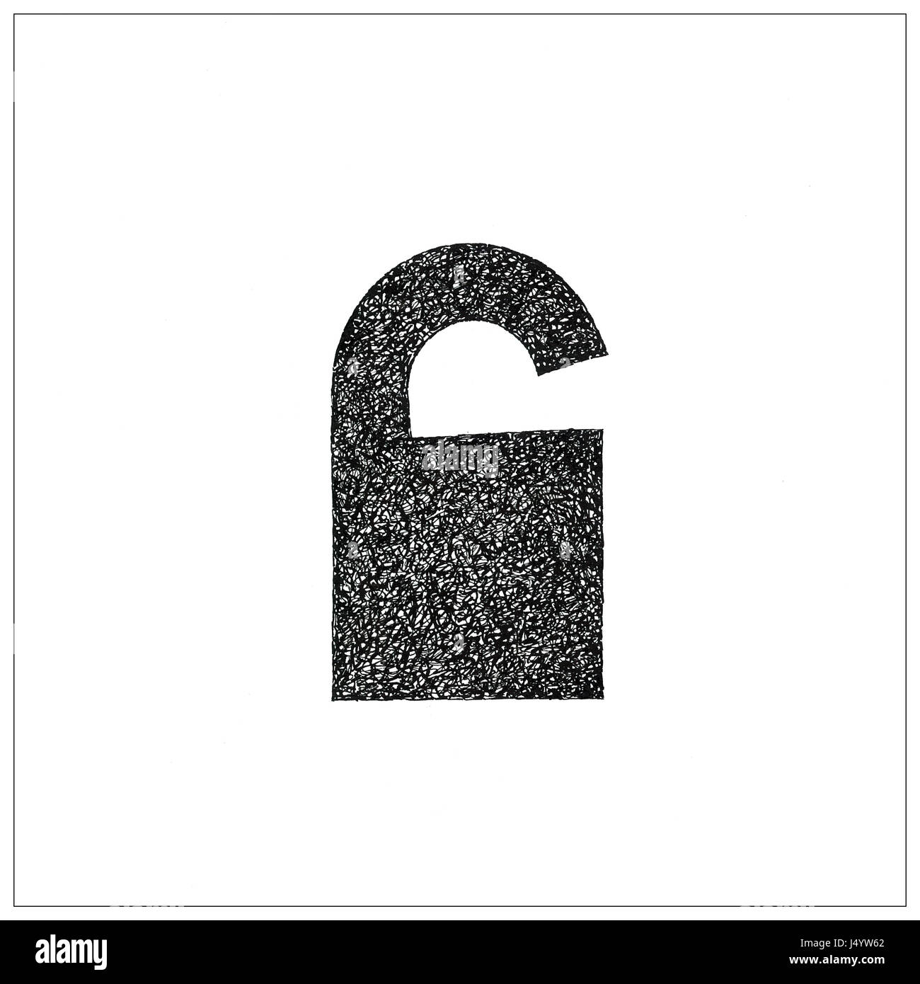 Illustration commascapes drawing showing of unlocked mind Stock Photo ...