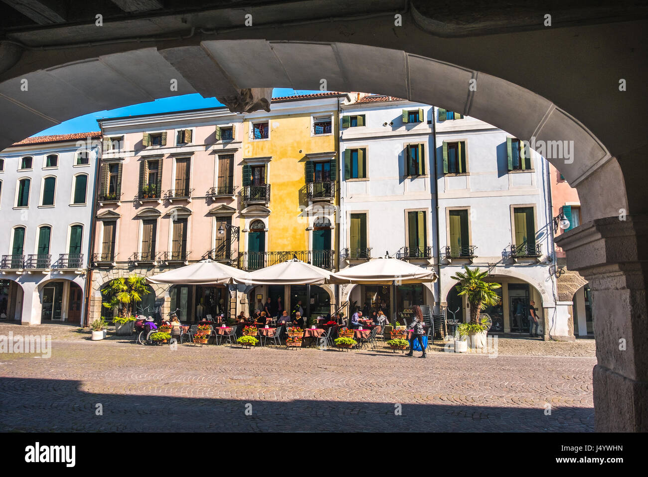 italian houses arcade este padova italy portico Stock Photo - Alamy