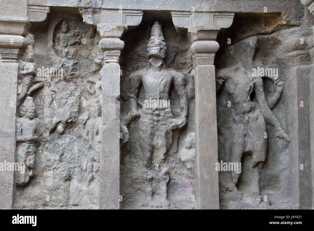 Broken sculptures, kailash temple, aurangabad, maharashtra, india, asia ...