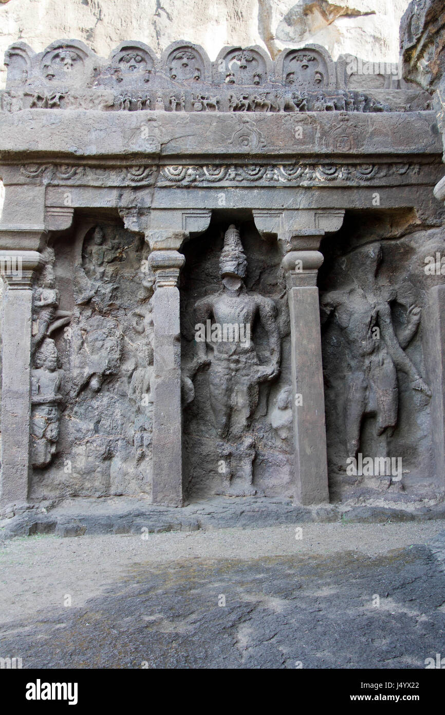 Broken sculptures, kailash temple, aurangabad, maharashtra, india, asia ...