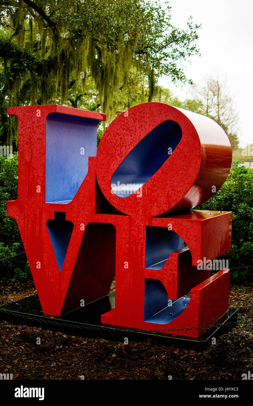 LOVE, Red Blue (1966-97) by Robert Indiana Stock Photo - Alamy