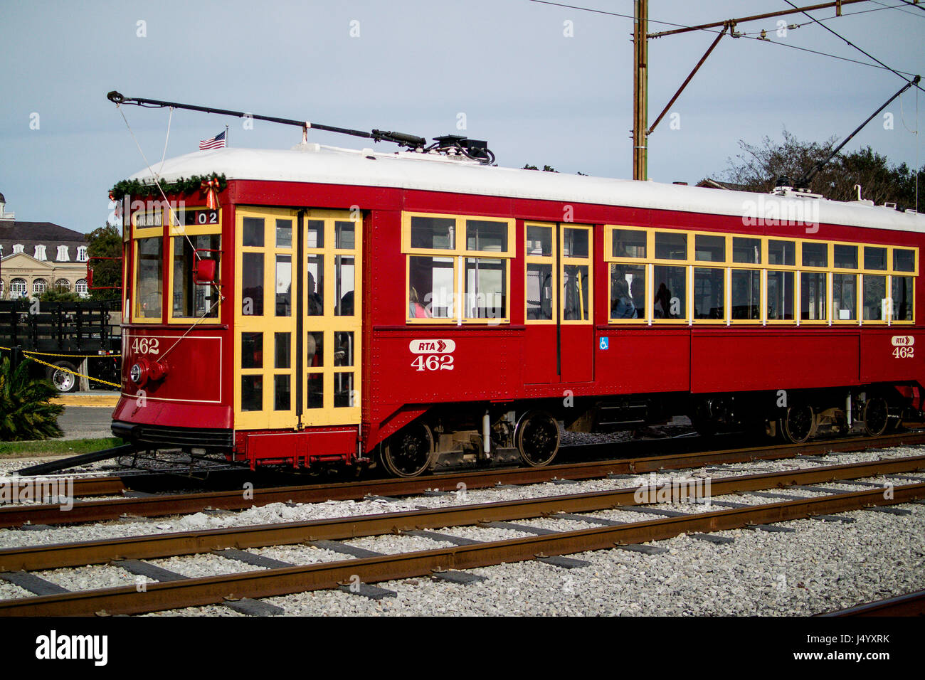 RTA Trolley 462 on the Riverfront Line near Jackson Square Stock Photo ...