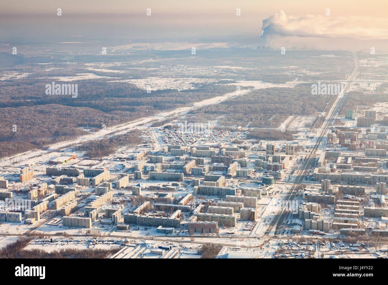 Tobolsk, Tyumen region, Russia in winter, top view Stock Photo - Alamy