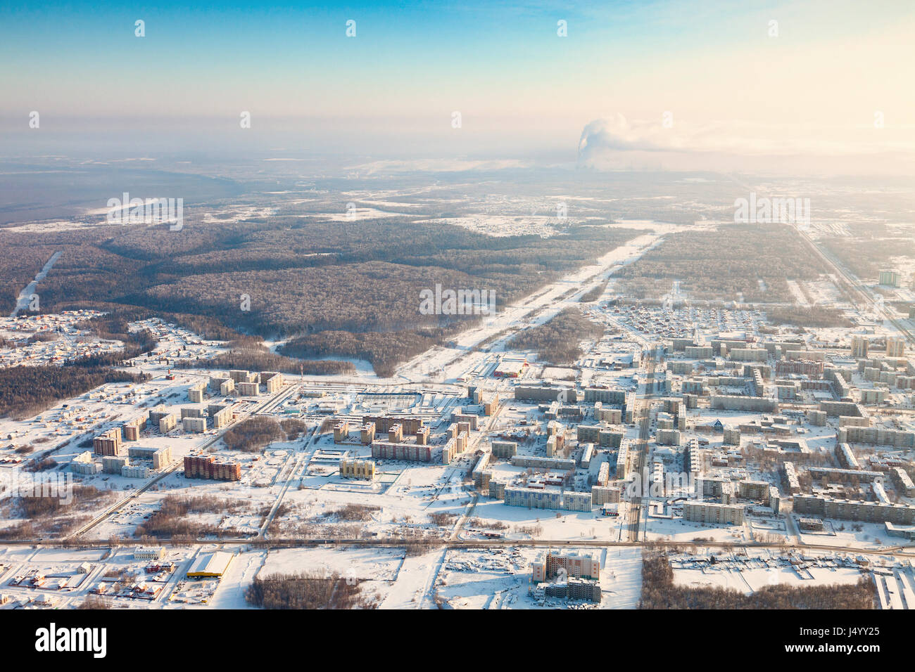Tobolsk, Tyumen region, Russia in winter, top view Stock Photo - Alamy