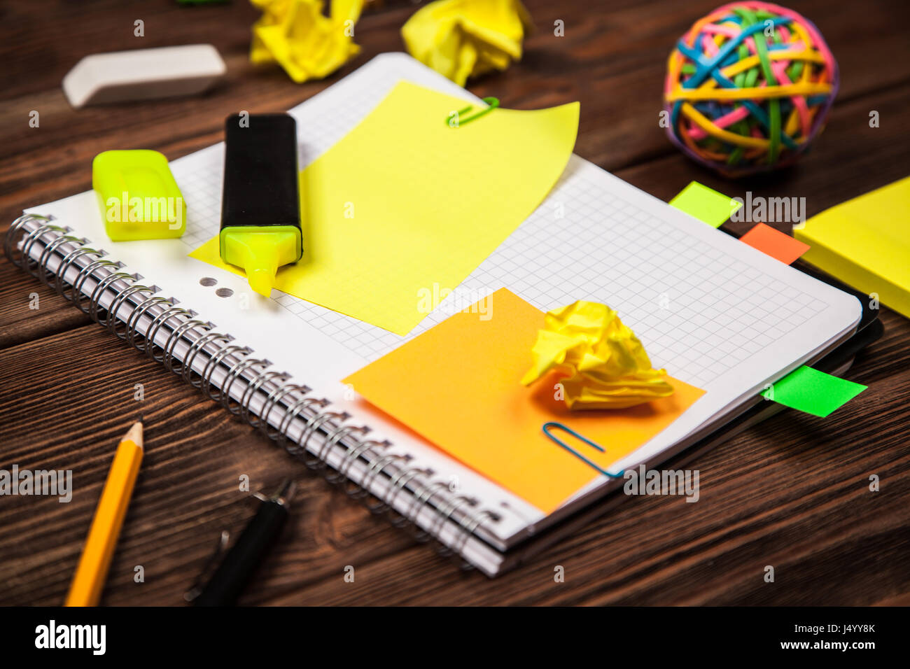 Open notebook sticky notes hi-res stock photography and images - Alamy