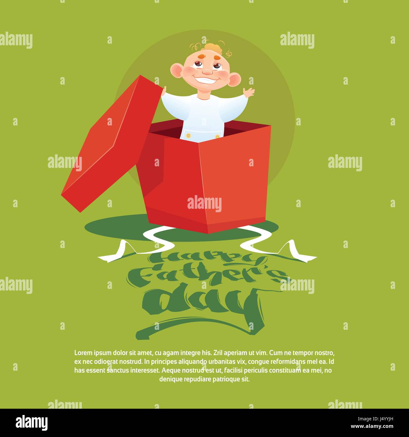 Happy Father Day Family Holiday, Small Son In Present Box Greeting Card ...
