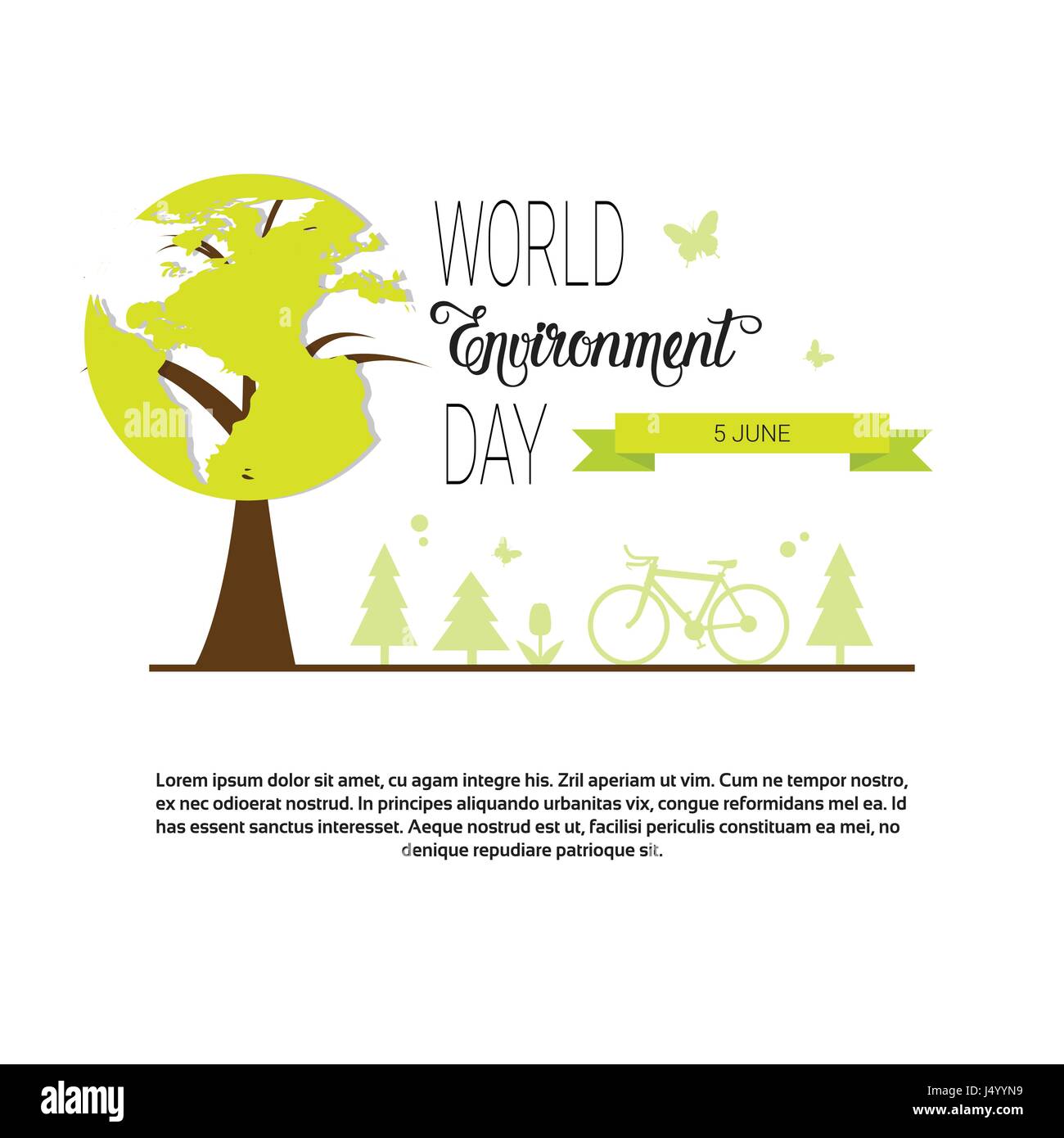 World Environment Day Ecology Protection Holiday Greeting Card Stock ...