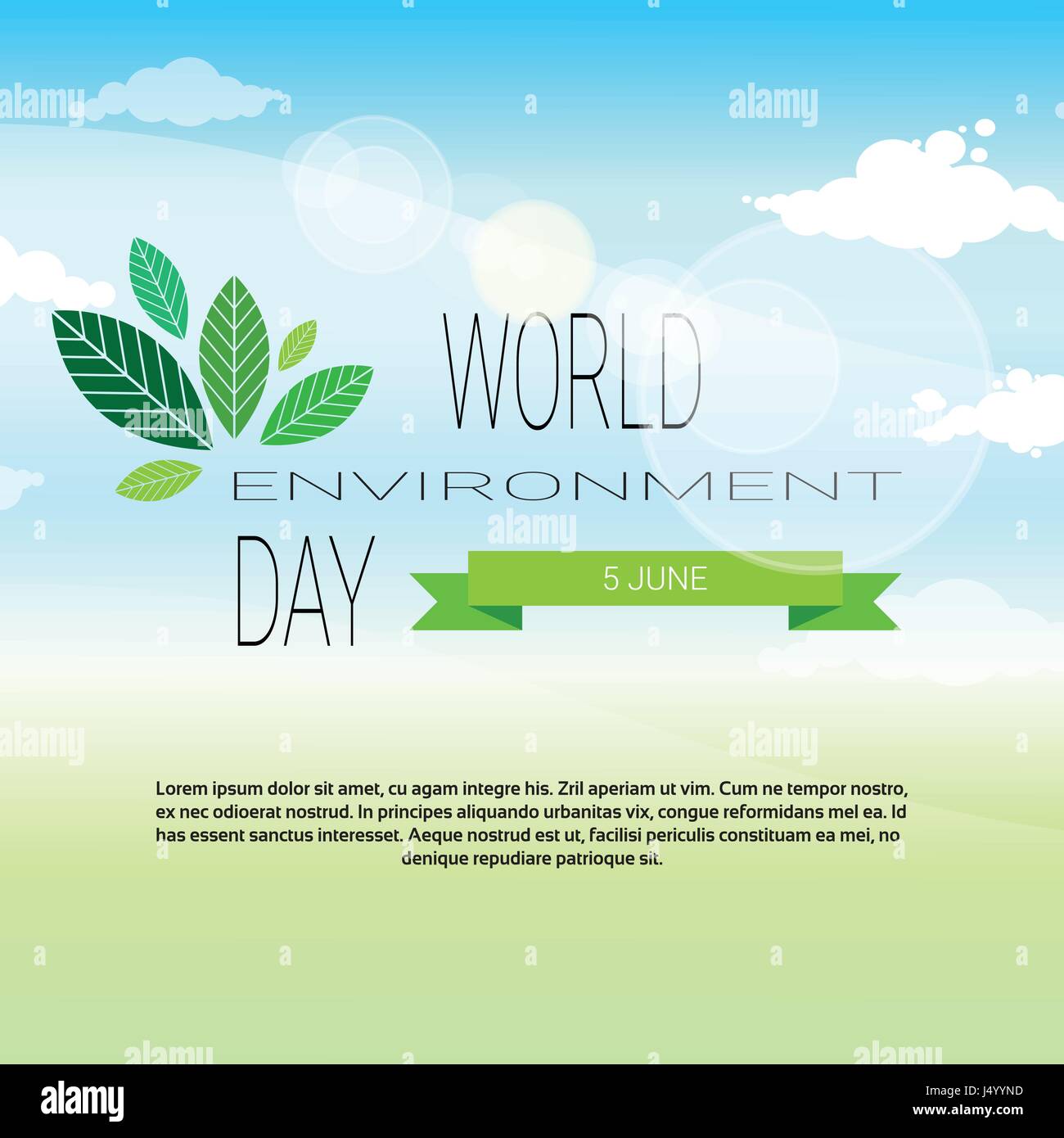 World Environment Day Ecology Protection Holiday Greeting Card Stock ...