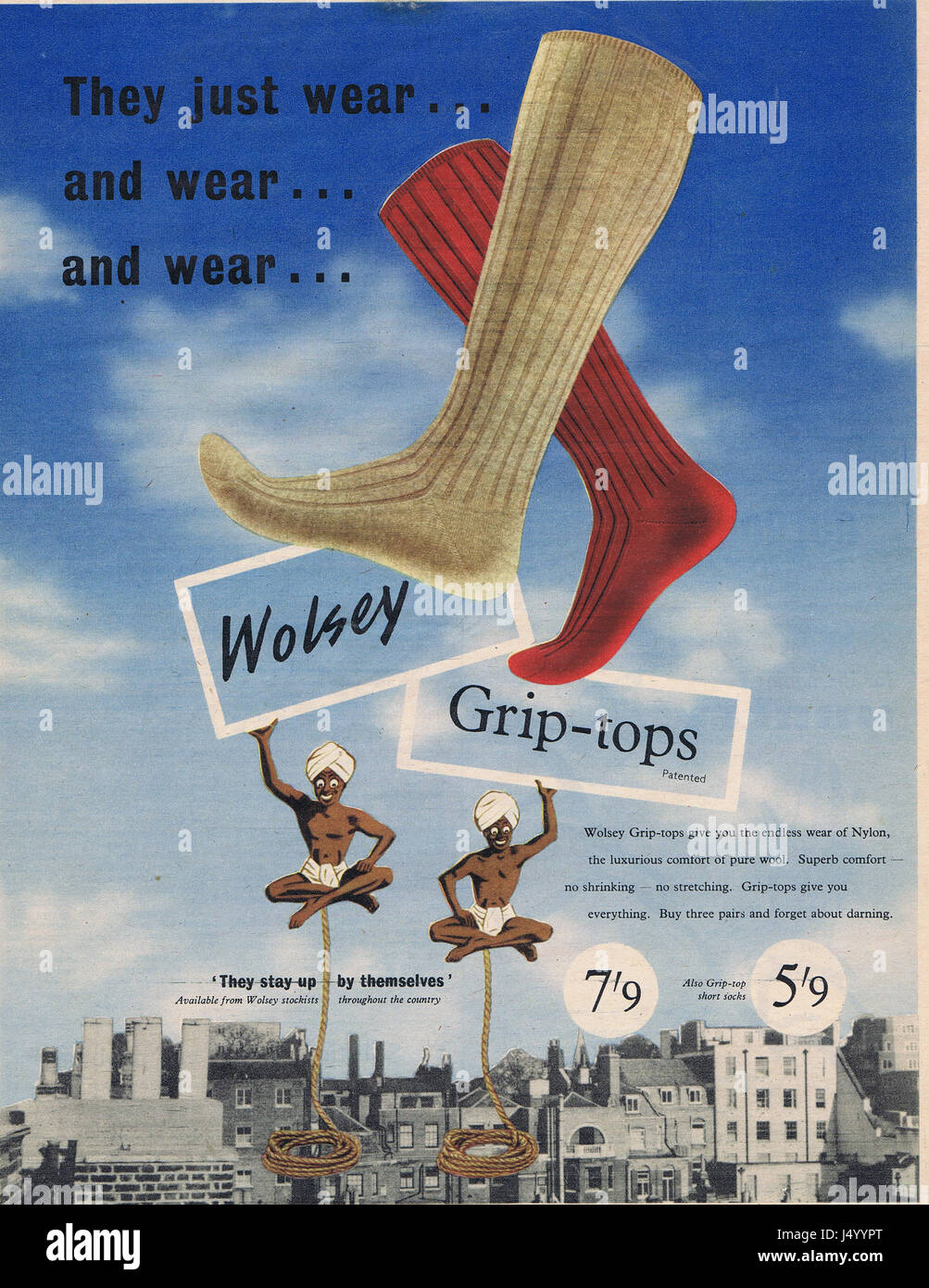 Wolsey Socks Advertisement c1950s Stock Photo - Alamy