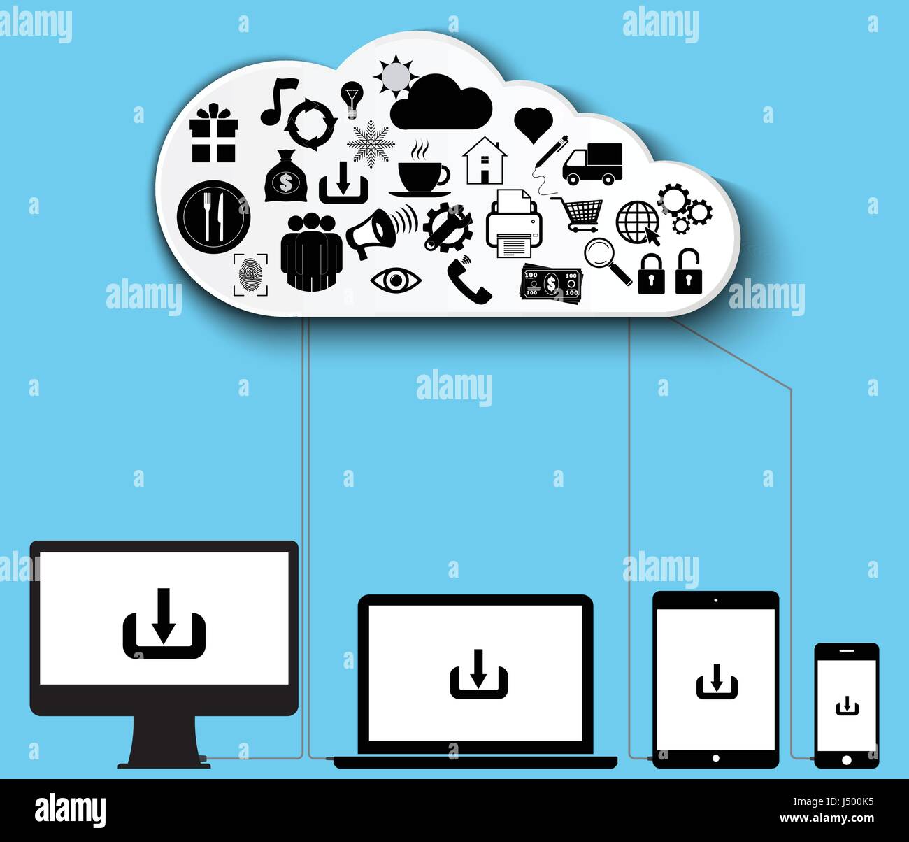 cloud computing data storage vector illustration design Stock Vector ...