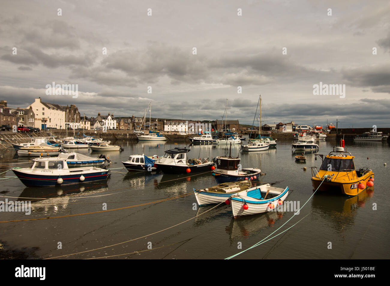 Stonehaven Boats in Harbour Stock Photo - Alamy