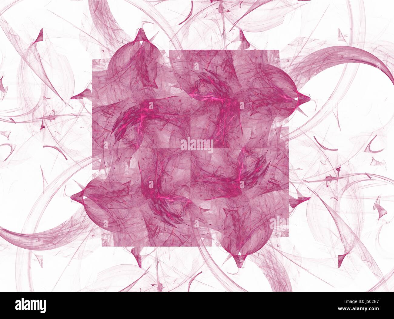 3D rendering with raspberry contrasting floral abstract fractal Stock ...