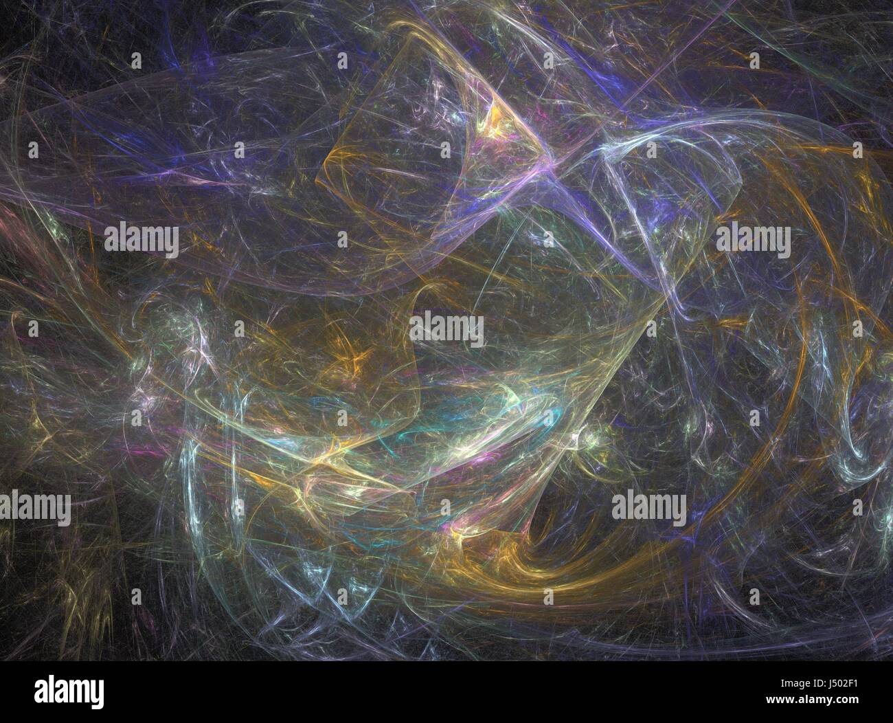 3D rendering with chaotic abstract colorful fractal with lots of ...