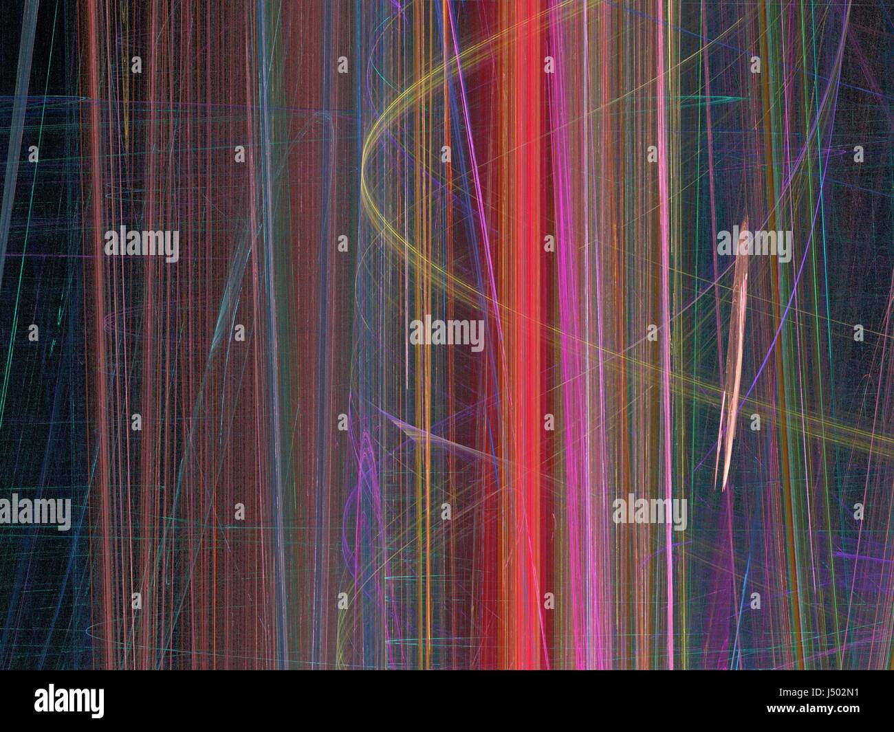 3D rendering with colorful abstract fractal with vertical lines and ...