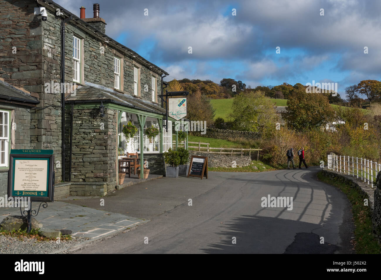 The Three Shires Inn in Little Langdale Cumbriawintersunny]sunshine ...