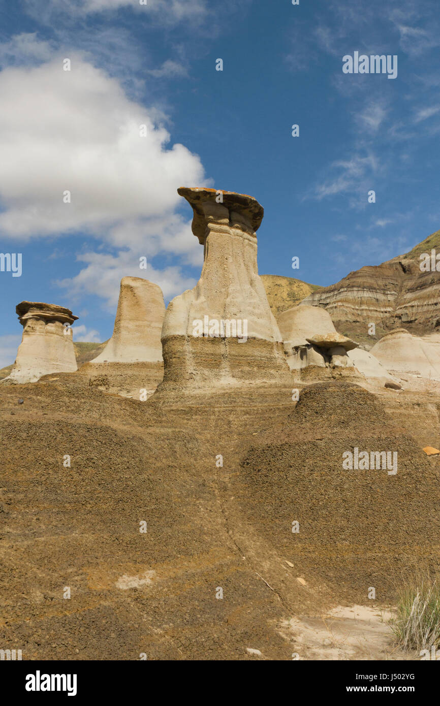 Hoodoos in the Canadian Badlands near Drumheller, Alberta, Canada Stock ...