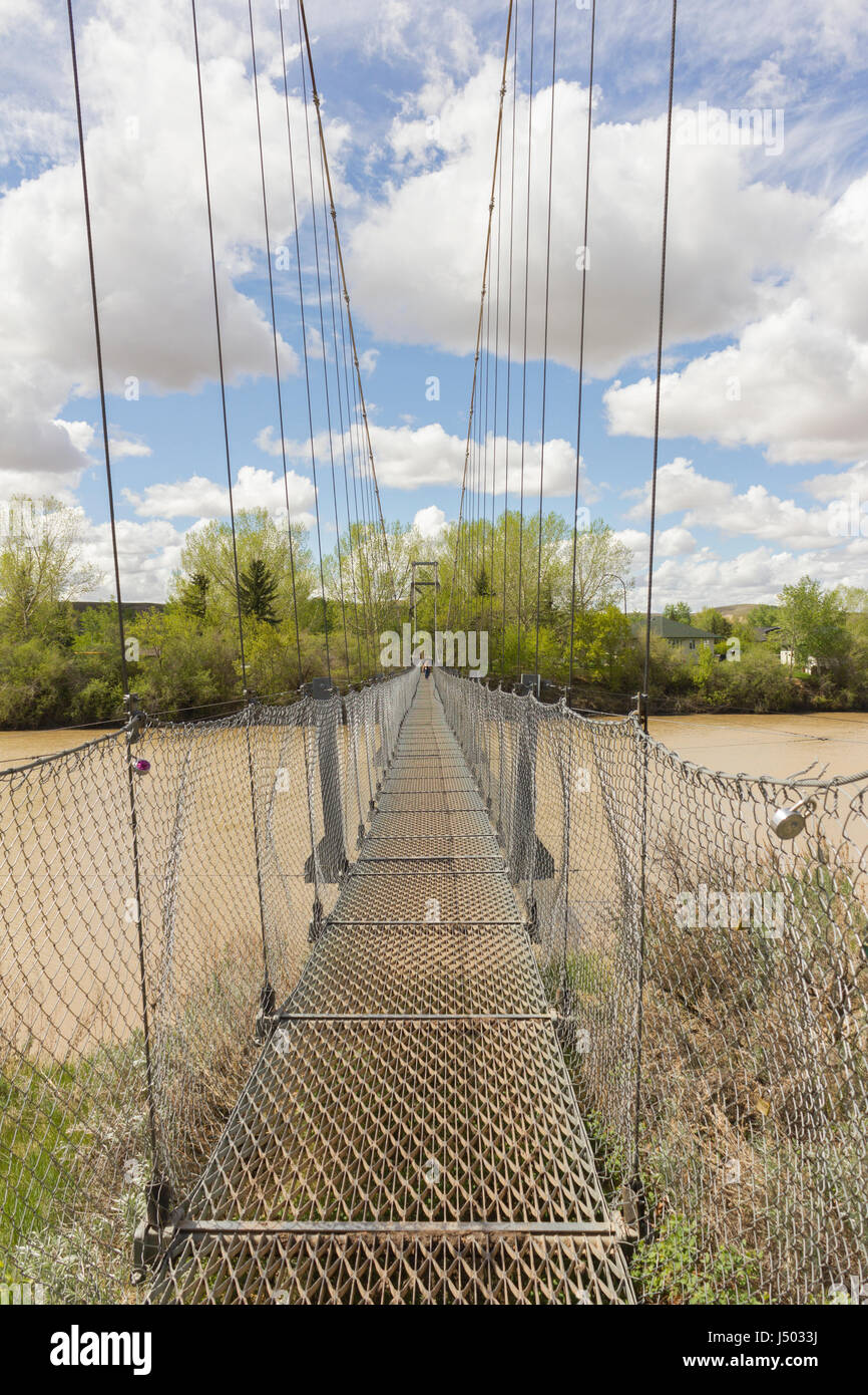 The Star Mine suspension bridge just outside of Drumheller, Alberta ...
