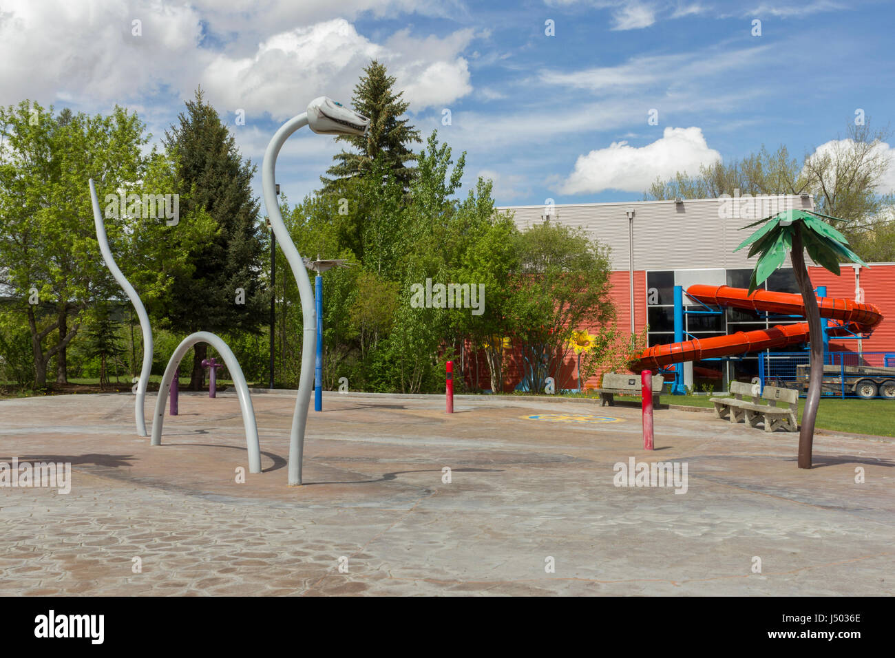 Rotary spray park in Drumheller, Alberta, Canada Stock Photo - Alamy