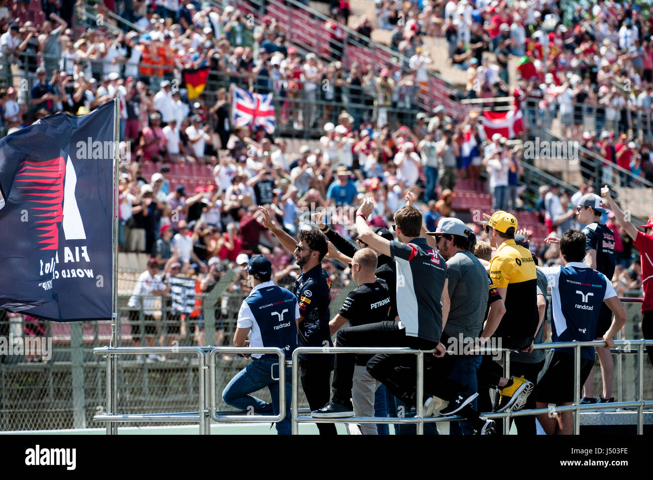 Barcelona, Spain. 14 May, 2017. Al the drivers at the Drivers Parade ...