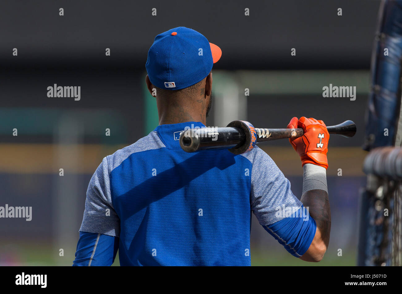 Miller Park. 13th May, 2017. New York Mets third baseman Jose Reyes #7 ...