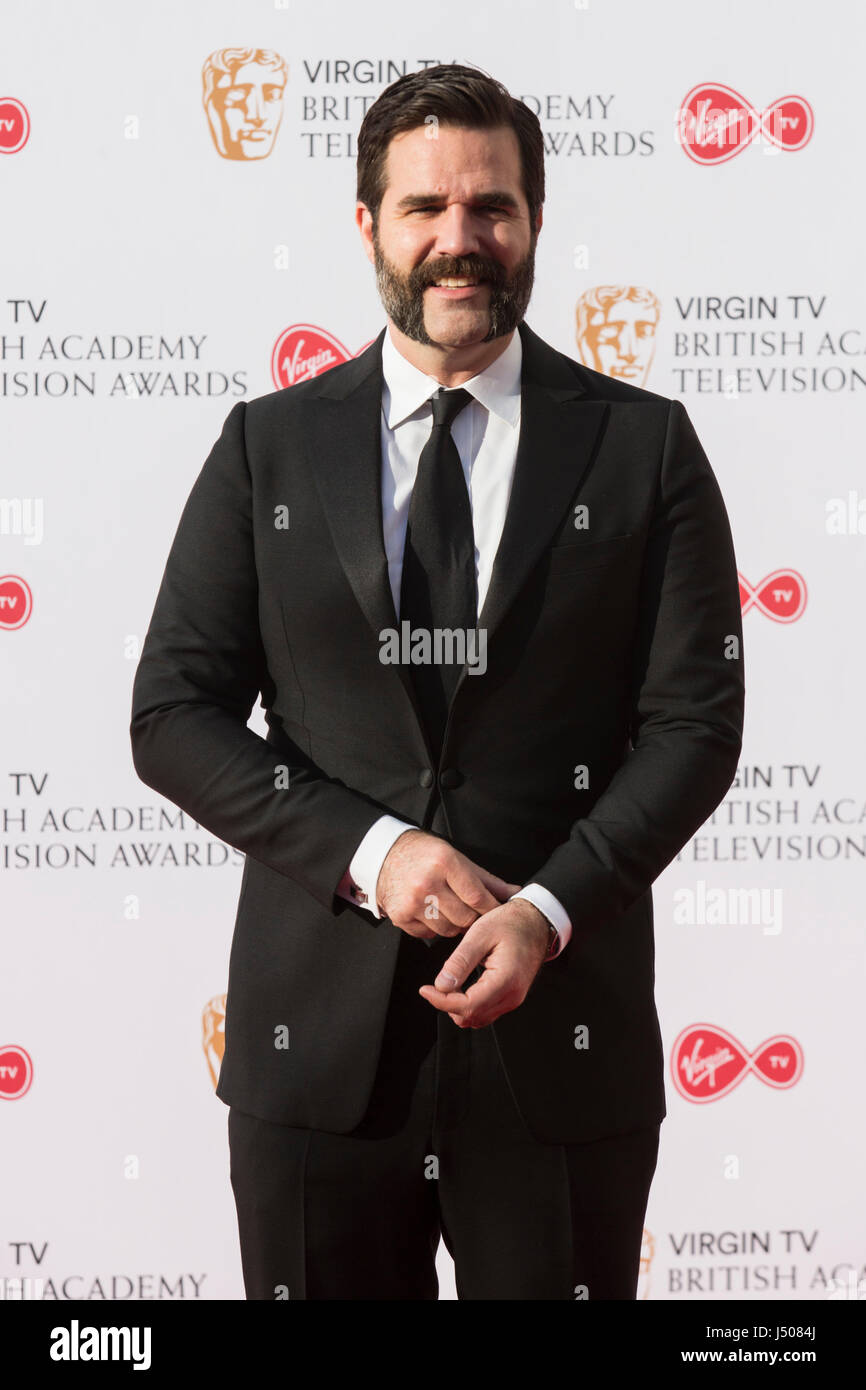 Lonodn, UK. 14 May 2017. Actor Rob Delaney arrives for the Virgin TV ...