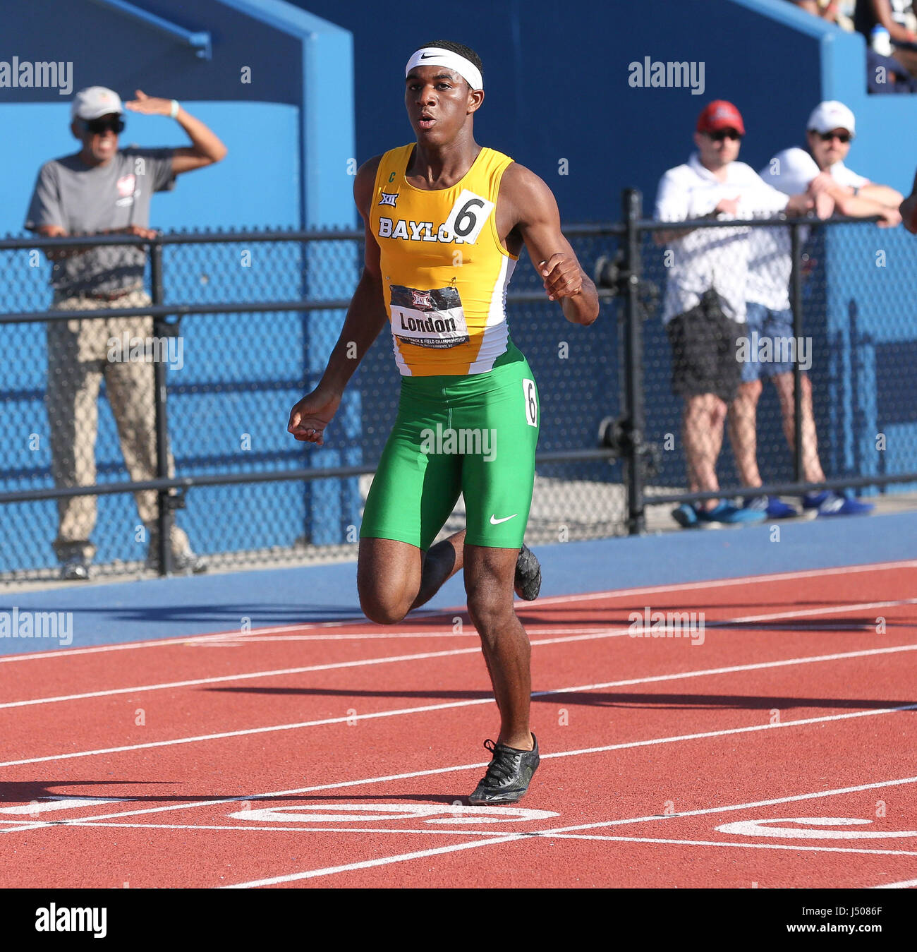 May 14, 2017: Baylor's Will London crosses the finish line en route to ...