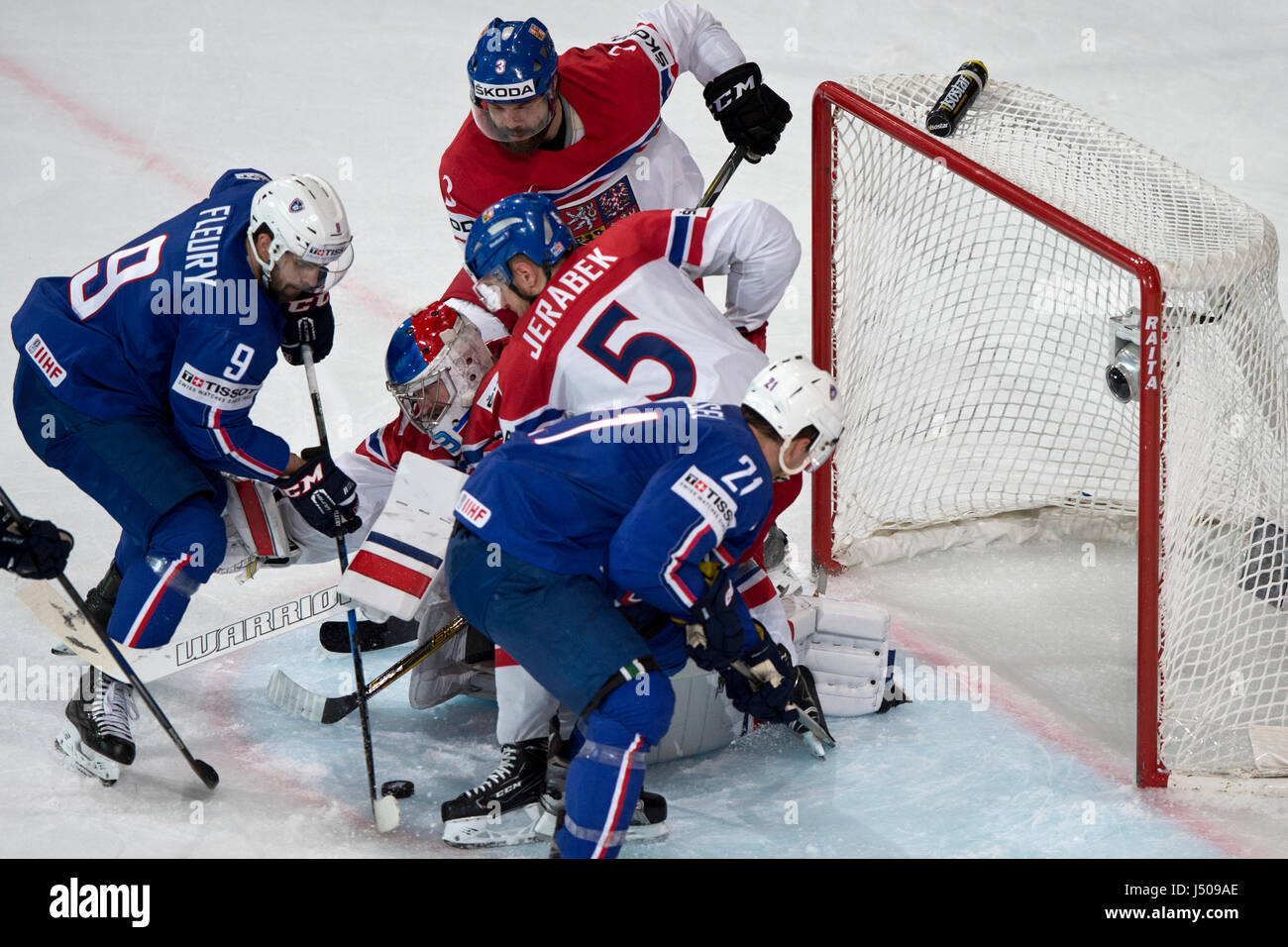 L-R Hockey players DAMIEN FLEURY (FRA), PAVEL FRANCOUZ (CZE), JAKUB ...