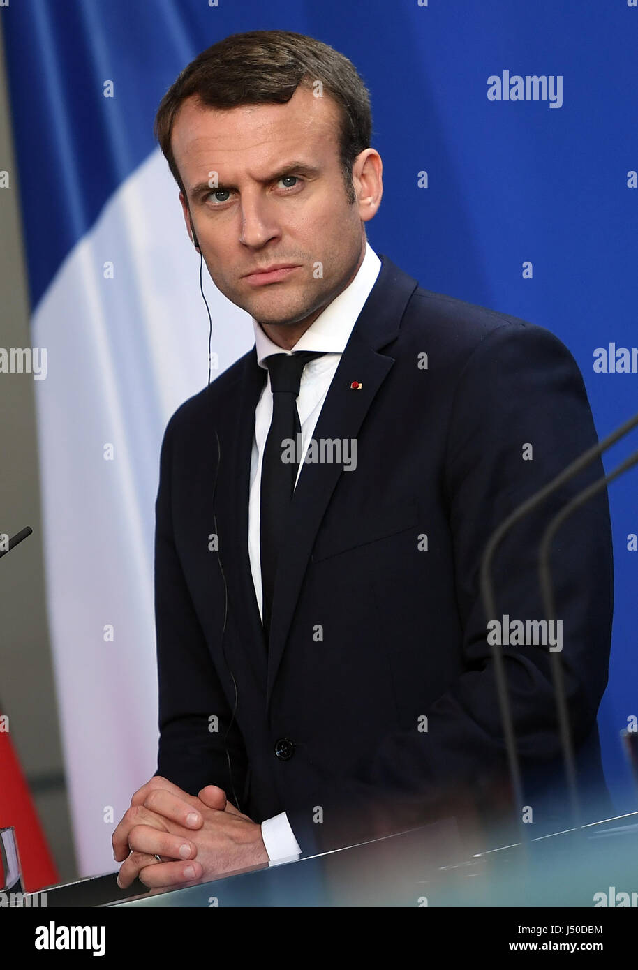 Berlin, Germany. 15th May, 2017. French President Emmanuel Macron ...