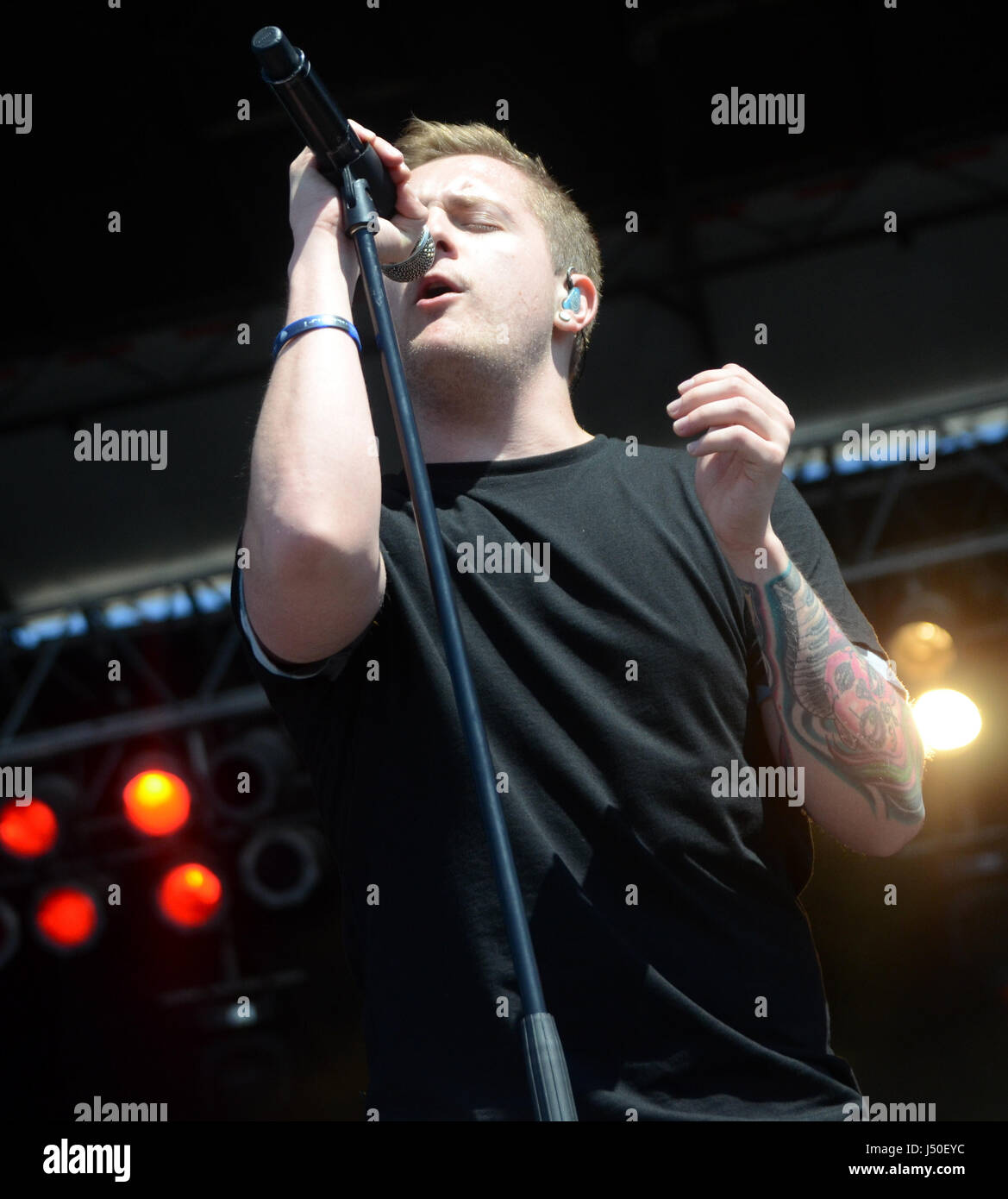 May 13, 2017: Vocalist Brian Burkheiser of the band I Prevail performs ...