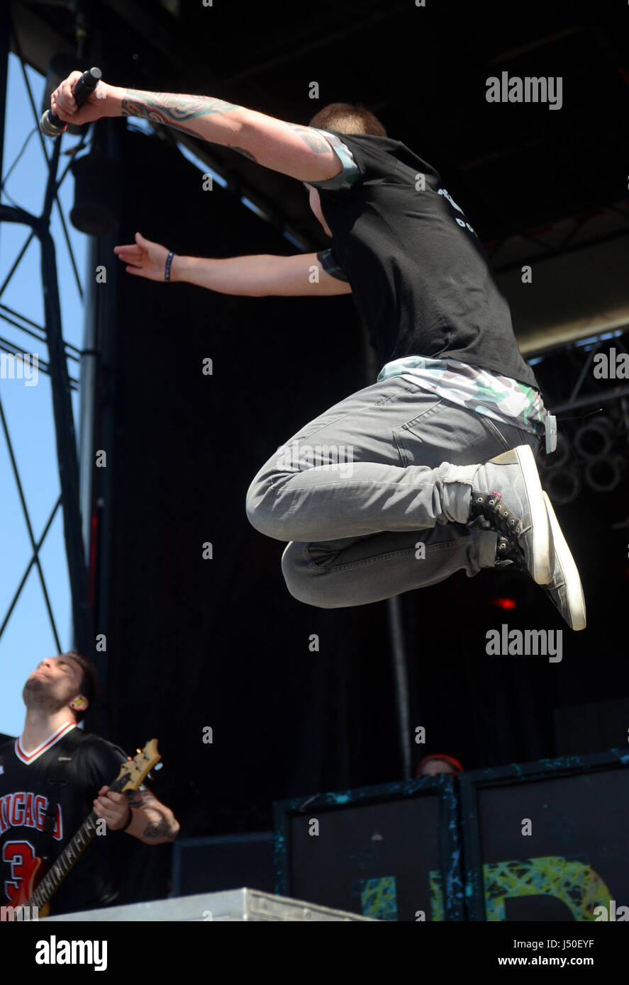 May 13, 2017: Vocalist Brian Burkheiser of the band I Prevail performs ...