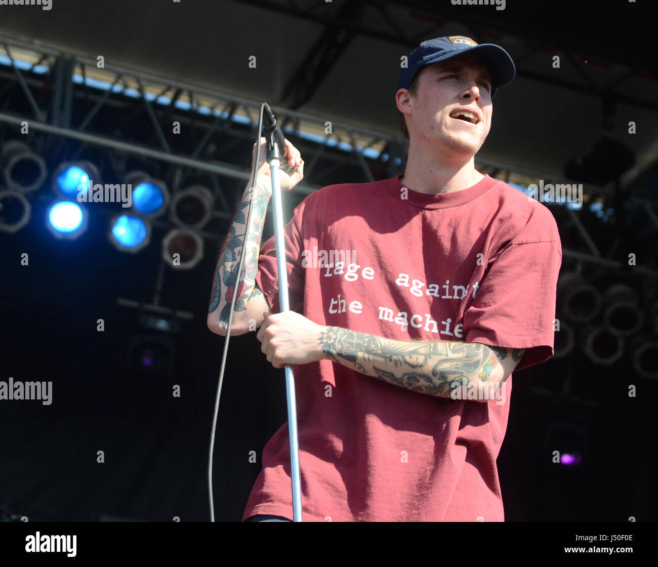 May 13, 2017: Lead singer Parker Cannon of the band The Story So Far ...