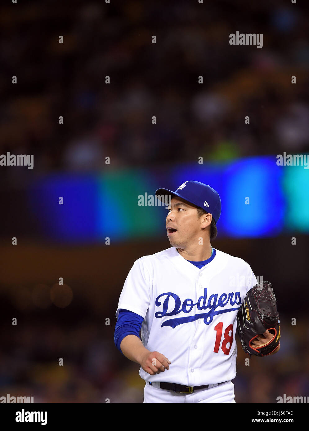 Los Angeles, California, USA. 28th Apr, 2017. Kenta Maeda (Dodgers) MLB ...