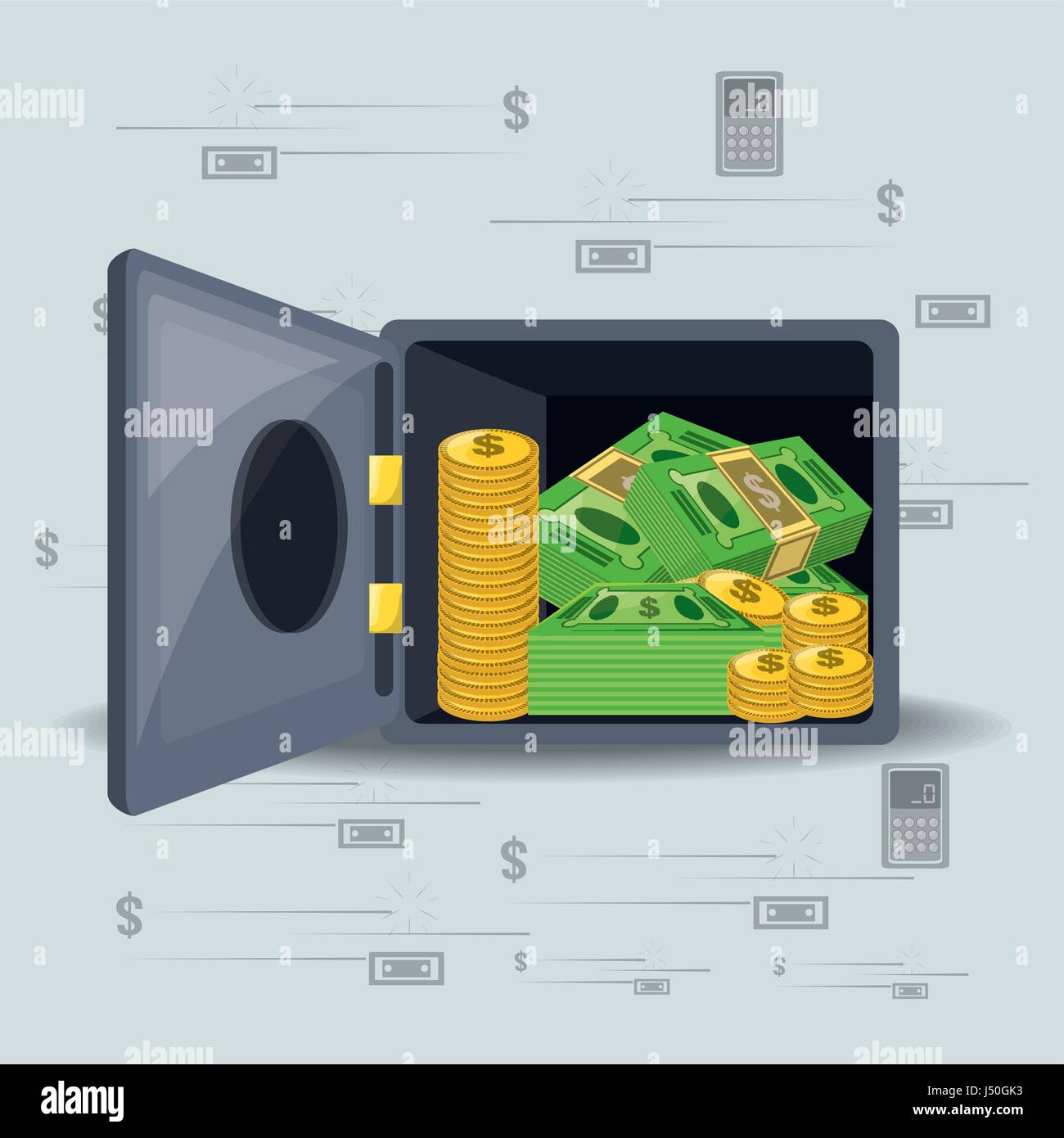 open safe with a lot of money saved Stock Vector Image & Art - Alamy