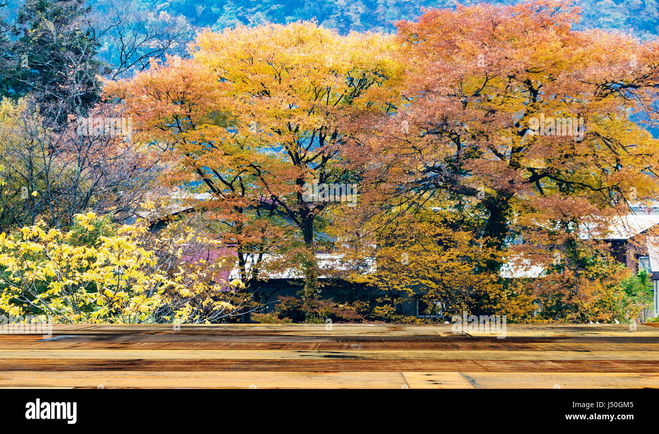 The wood table with nice beautiful background Stock Photo - Alamy