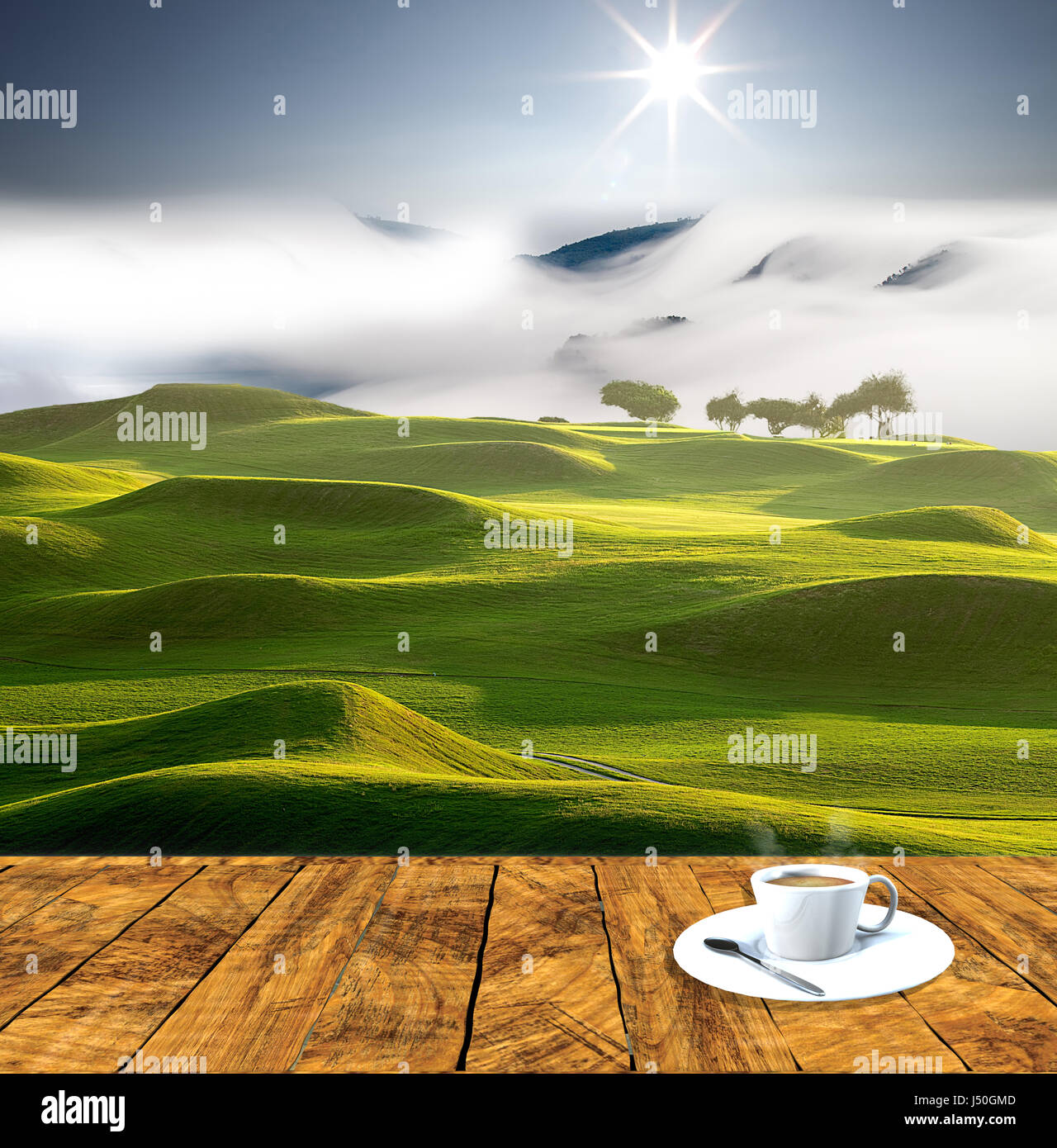 The wood table with nice beautiful background Stock Photo - Alamy