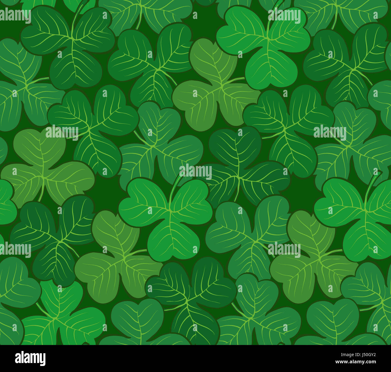 Seamless green shamrock pattern illustration Stock Photo - Alamy