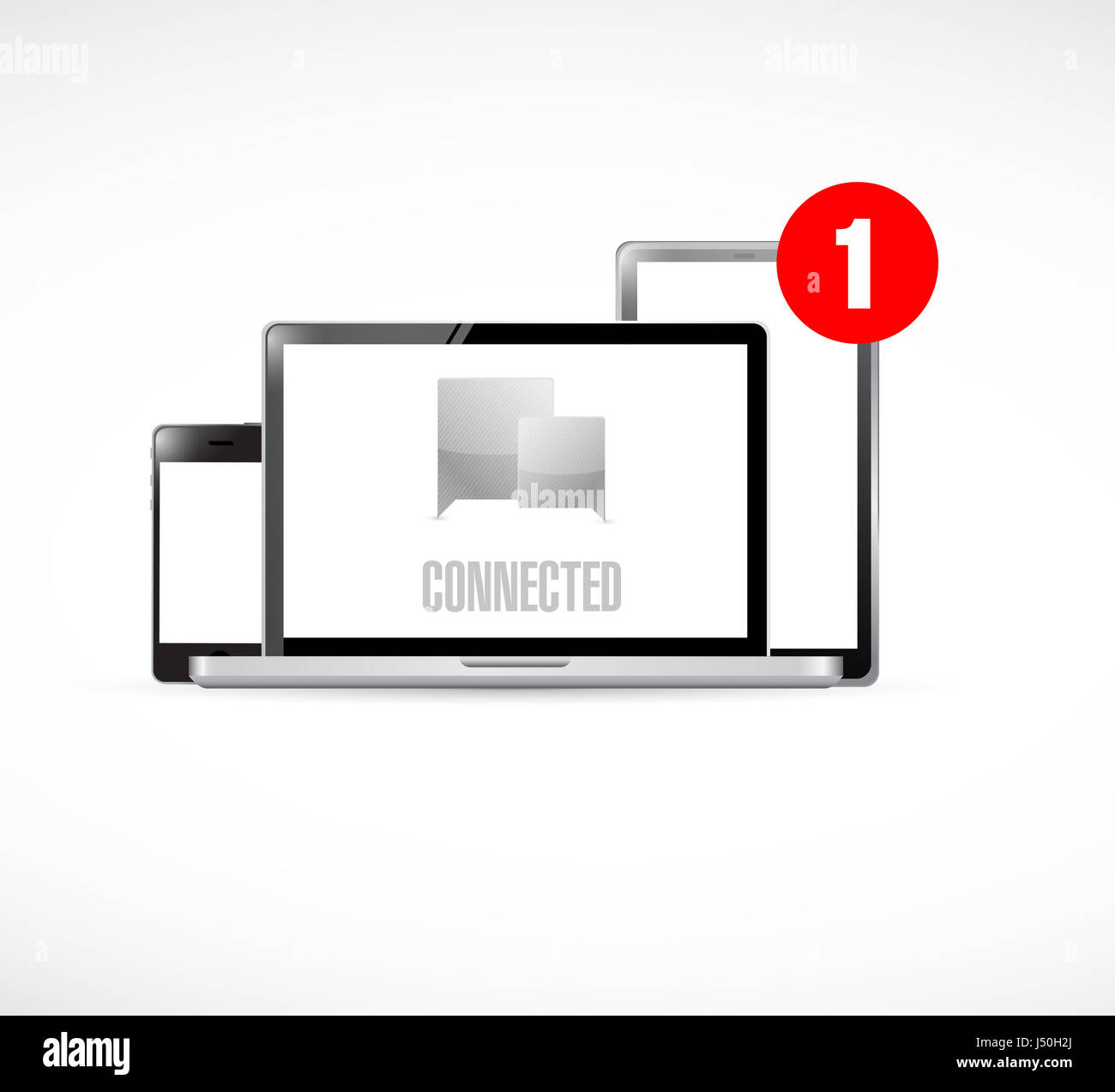 electronics connected communication concept message. illustration ...