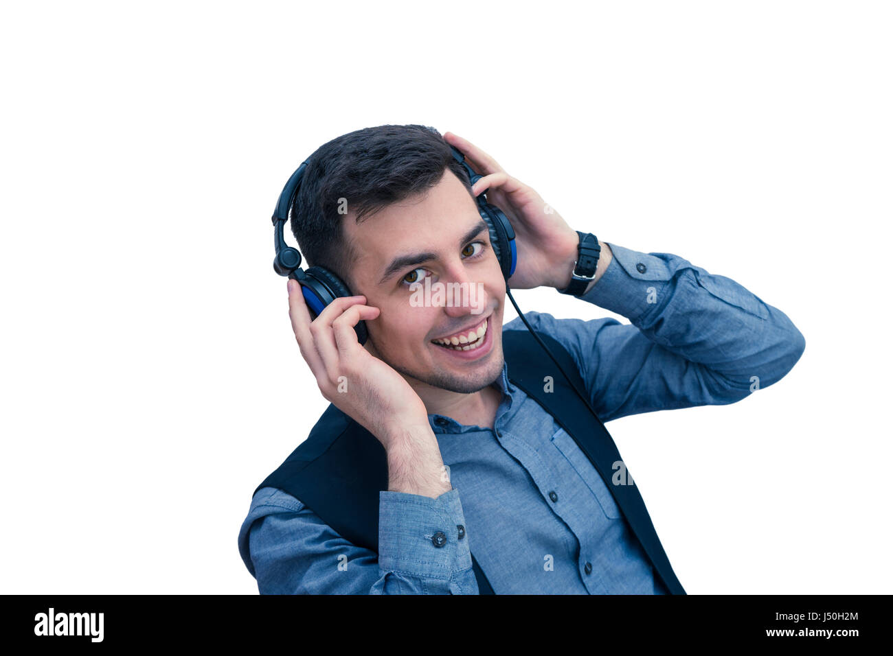 Office worker wearing headset hi-res stock photography and images - Alamy