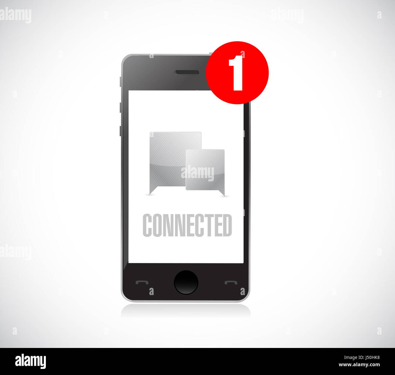 smart phone connected communication concept message. illustration ...