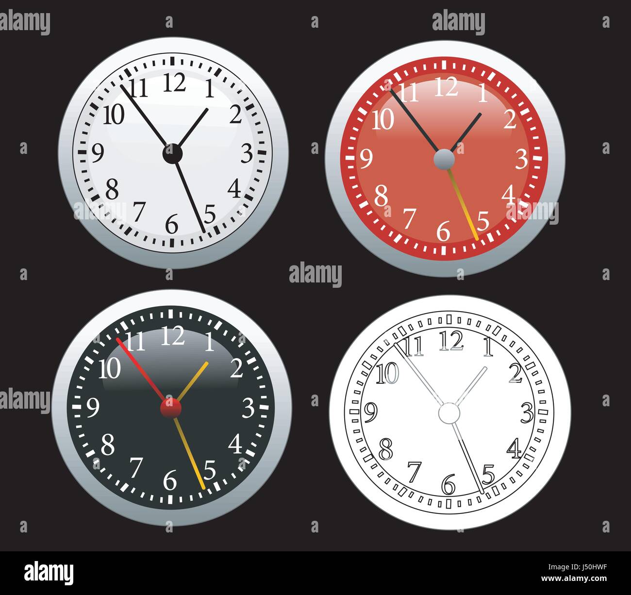 Clock vector illustration set Stock Vector Image & Art - Alamy