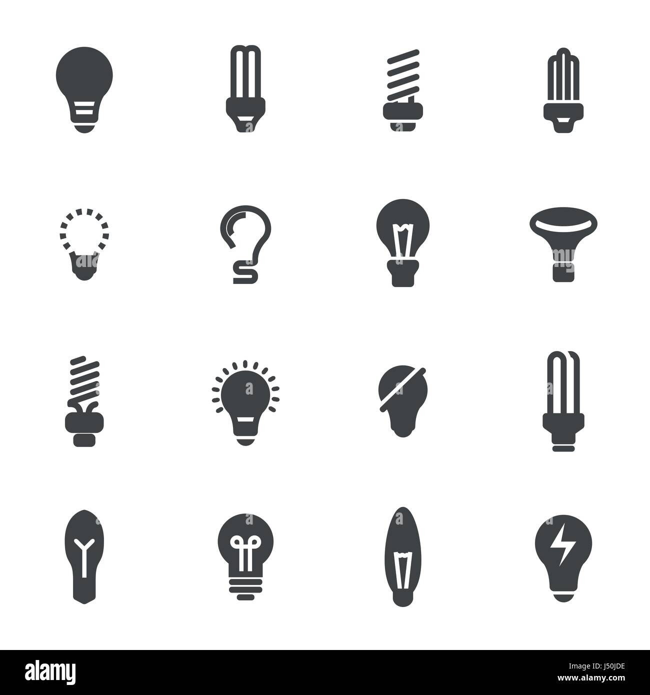 Vector black bulbs icons set on white background Stock Vector Image & Art - Alamy
