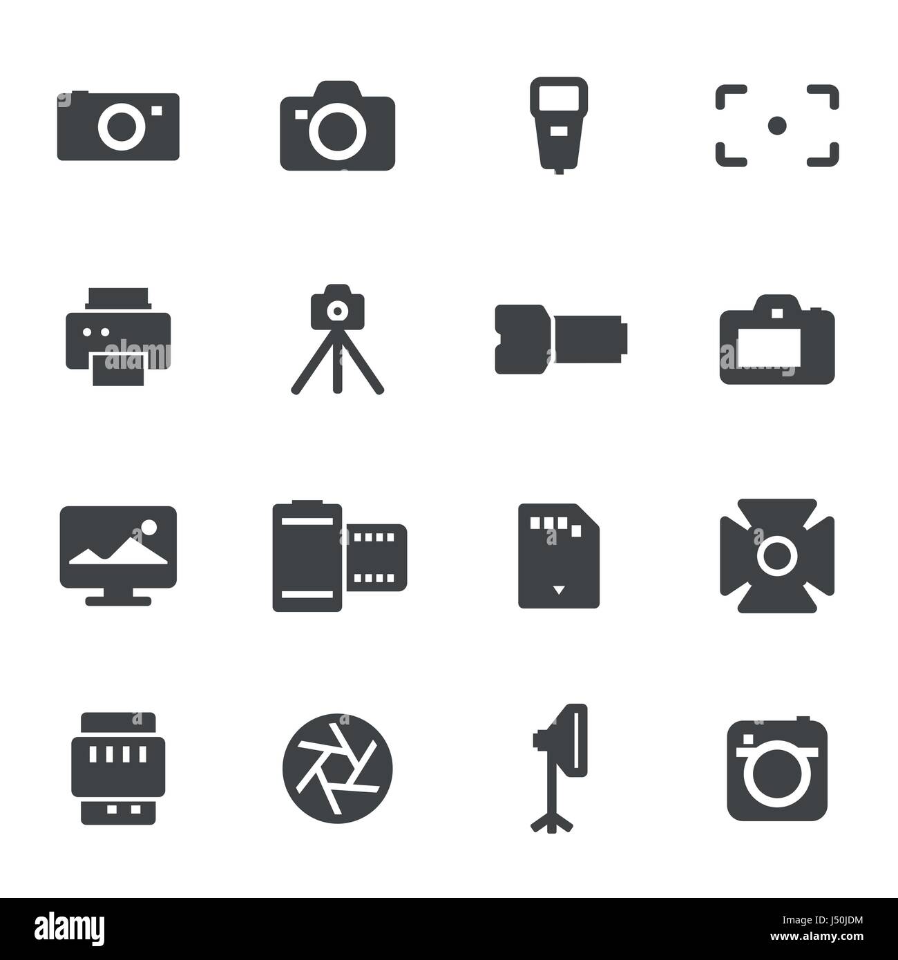 Vector black camera icons set on white background Stock Vector Image ...