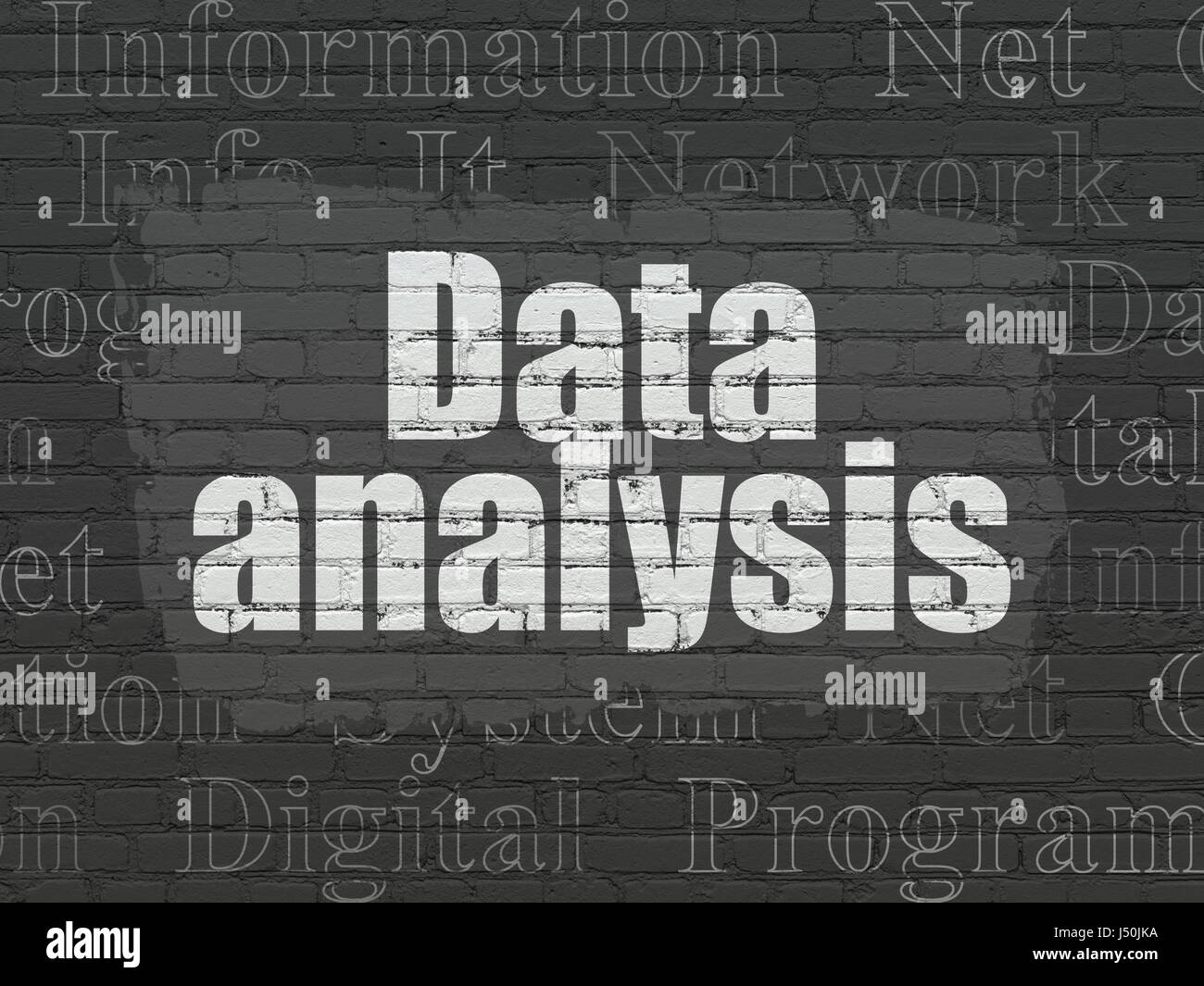 Information concept: Data Analysis on wall background Stock Photo - Alamy
