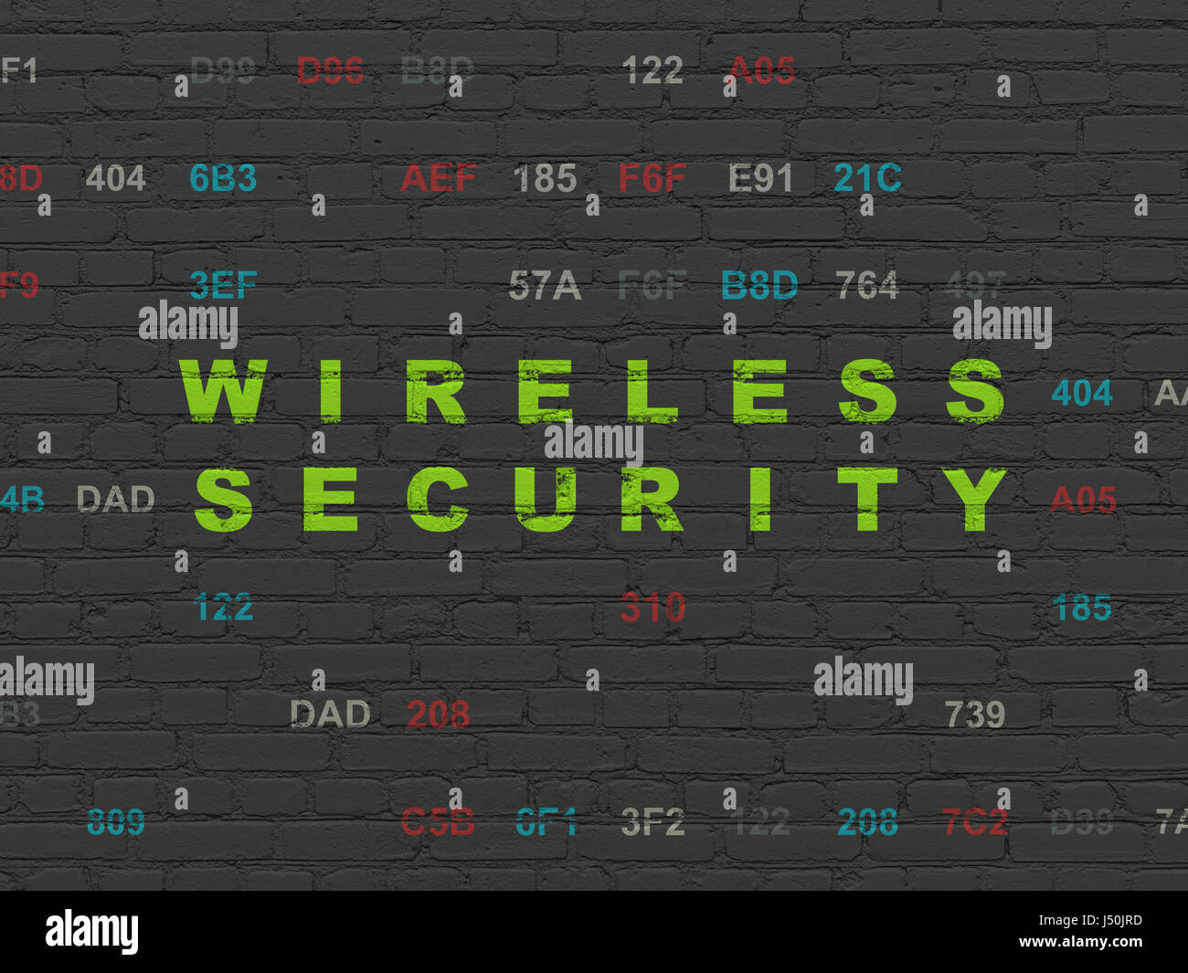 Safety concept: Wireless Security on wall background Stock Photo - Alamy