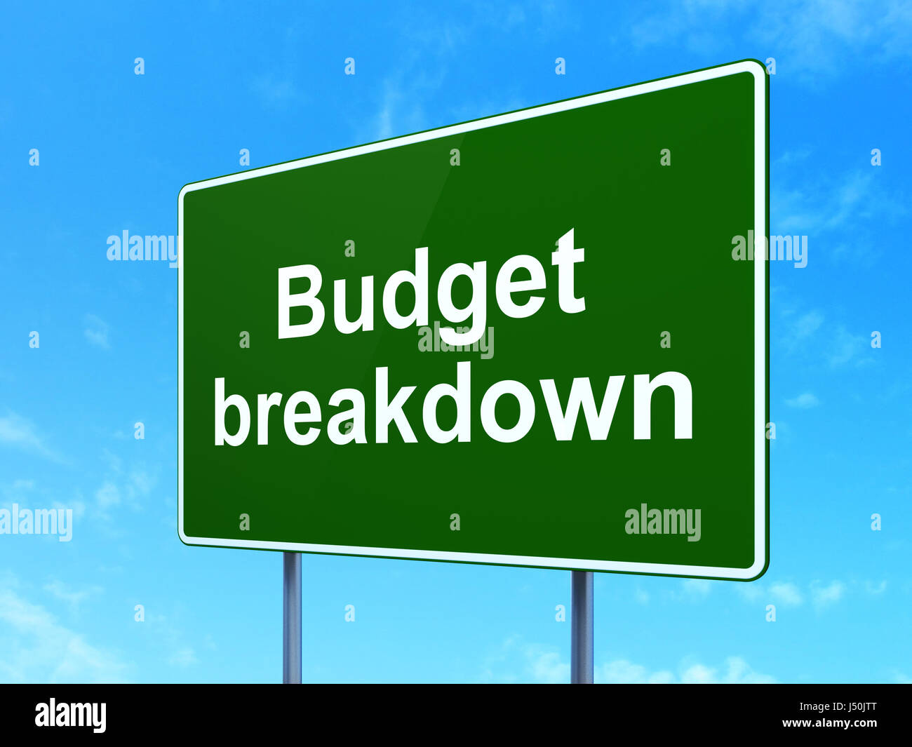Finance concept: Budget Breakdown on road sign background Stock Photo ...
