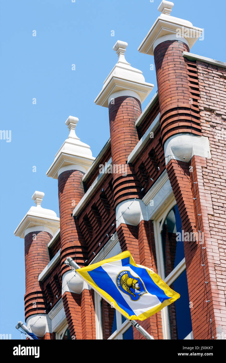 Troy Alabama,small town square,historic building,flag,architecture ...