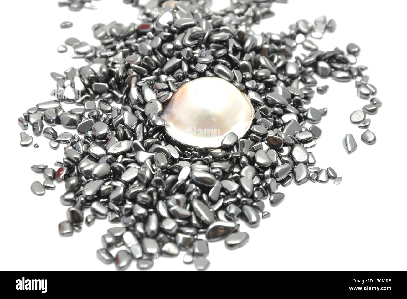 Detailed and colorful image of white pearl Stock Photo - Alamy